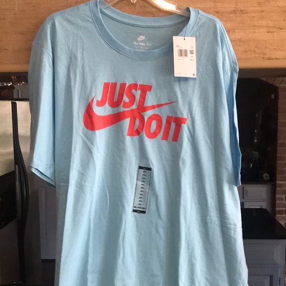 Nike | Shirts | Mens 4xl Light Blue Nike Just Do It Short Sleeve Tee ...
